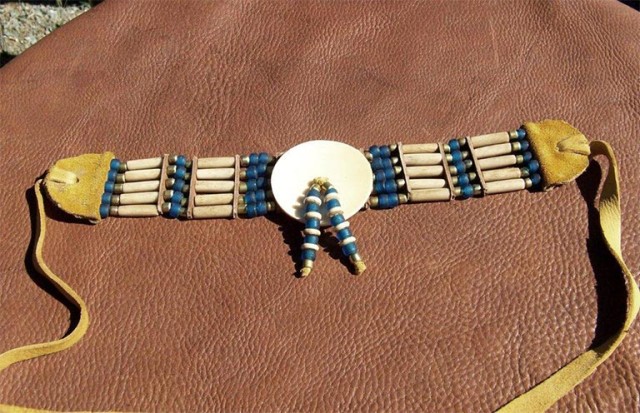 Native American Antiqued Bone Choker