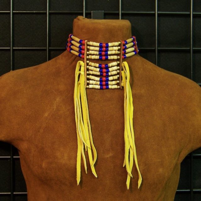 Gold Deerskin Bone Choker - Lost River Trading Co.